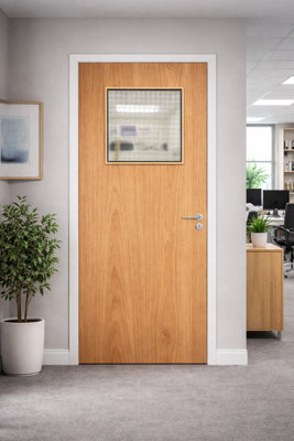 Premdor FD30 Fire shield Internal Fire Door Ft Plywood Wired Glass ...