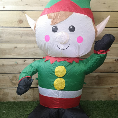 Premier 1.1M Inflatable Indoor Outdoor Lit Christmas Elf