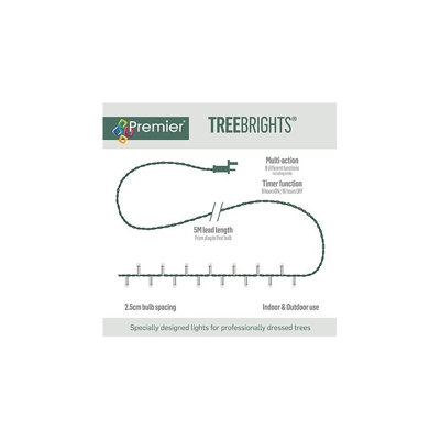 Premier - 1000 LED White, Multi-Action TreeBrights With Timer and Clear ...