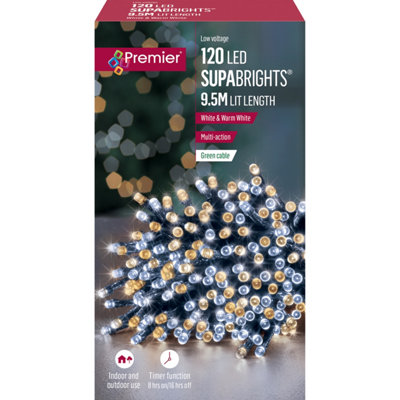 Premier 120 Warm White & White Mix Multi Action LED Supabrights with Timer