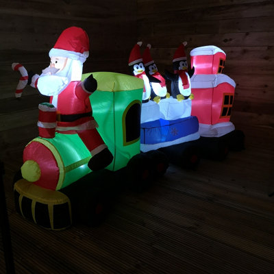 Premier 2.1M Santa Christmas Train Outdoor Indoor Inflatable With ...