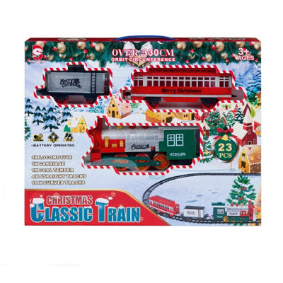 Premier - 23 Piece Battery Operated Lit Musical Christmas Tree Train Set