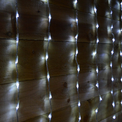 Premier 240 LED 1.5m x 2m Tall Cascading Waterfall Curtain Light Cool White