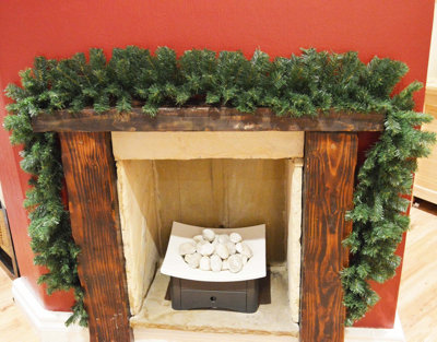 Premier 270cm (9ft) x 25cm Plain Green Christmas Garland Decoration