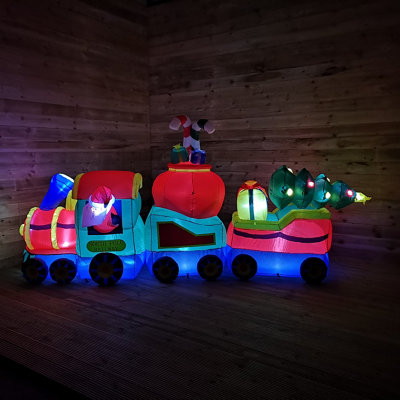 Premier 3.6m Long Lit Outdoor Christmas Inflatable Train Decoration
