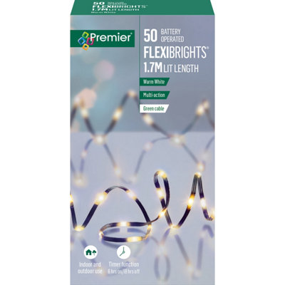 Premier 50 Warm White Battery Operated Flexibrights 1.7m