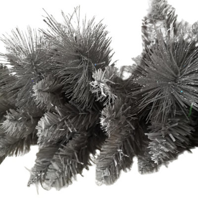 Premier 6ft (1.8m) Christmas Silver Garland With Some Glitter Tips