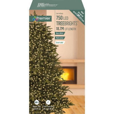 Premier - 750 LED Warm White, Multi-Action TreeBrights With Timer, 18.7m