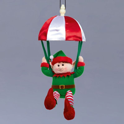 Premier - Battery Operated Musical Kicking Leg Parachute Elf, 40cm