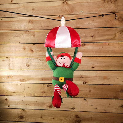 Premier Christmas Animated and Musical Kicking Leg Parachuting Elf ...