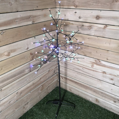 Premier Deluxe 1.5m Christmas Cherry Blossom Tree 96 Multi Coloured LED ...