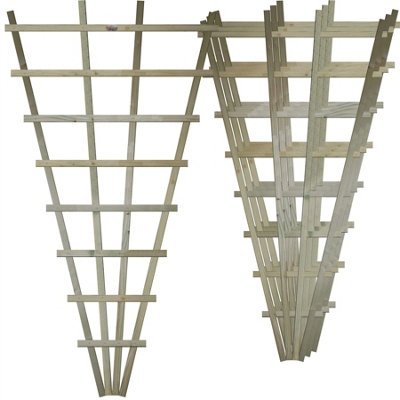 Premier Garden 4x Wooden Fan Trellis Wall/Fence Lattice Wide: 3ft (90cm ...