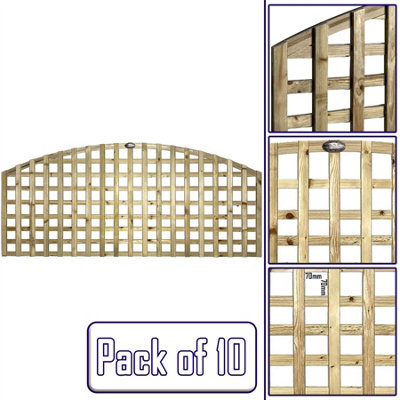 Premier Garden Supplies 10x Width: 6ft x Height: 2ft Arch Top Square ...