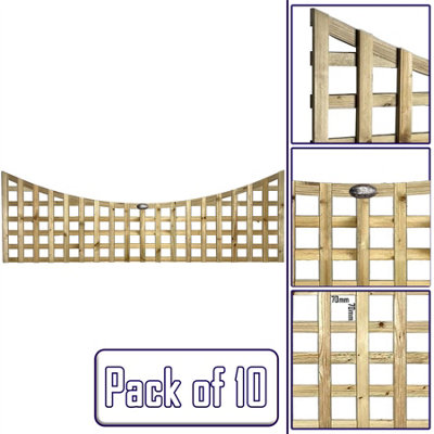 PREMIER GARDEN SUPPLIES 10X WIDTH: 6FT X HEIGHT: 2FT CONCAVE TOP SQUARE ...