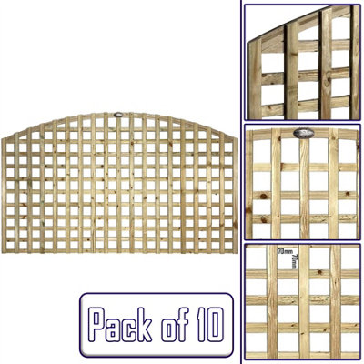 Premier Garden Supplies 10x Width: 6ft x Height: 3ft Arch Top Square ...
