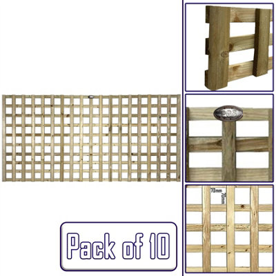 Premier Garden Supplies 10x Width: 6ft x Height: 3ft Flat Top Square ...