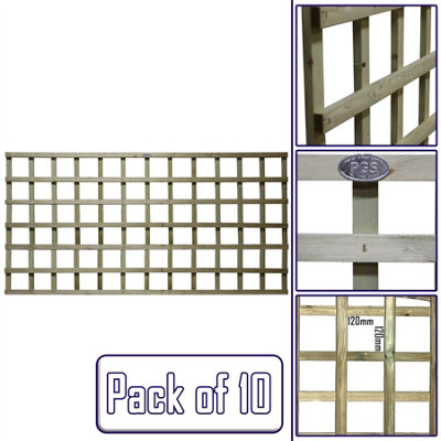 Premier Garden Supplies 10x Width: 6ft x Height: 3ft Flat Top Square ...