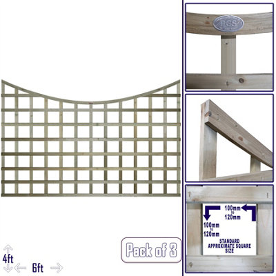Premier Garden Supplies 3x Width: 6ft x Height: 4ft Concave Top Square ...
