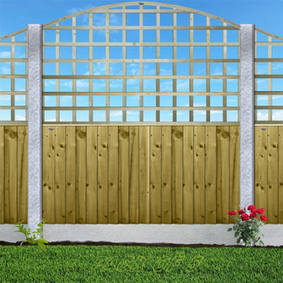 Premier Garden Supplies 5x Width: 6ft x Height: 3ft Arch Top Square ...