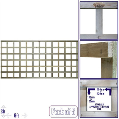 Premier Garden Supplies 5x Width: 6ft x Height: 3ft Flat Top Square ...