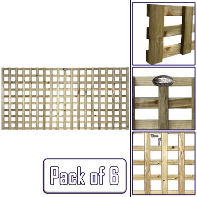 Premier Garden Supplies 6x Width: 6ft x Height: 3ft Flat Top Square ...