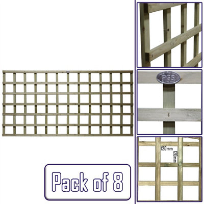 Premier Garden Supplies 8x Width: 6ft x Height: 3ft Flat Top Square ...