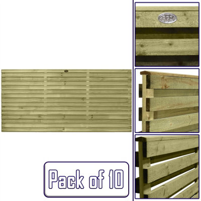 Premier Garden Supplies Roma Double Slotted (Pack of 10) Width: 6ft x ...