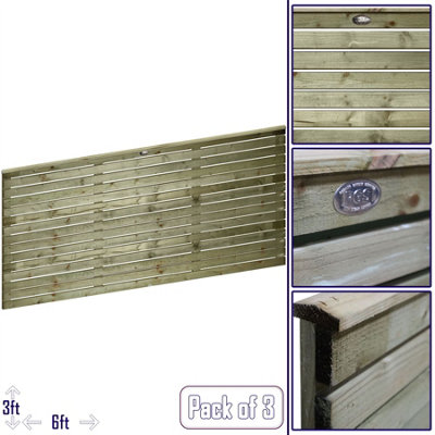 Premier Garden Supplies Roma Single Slotted (Pack of 3) Width: 6ft x ...