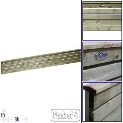 Premier Garden Supplies Roma Single Slotted (Pack of 4) Width: 6ft x ...
