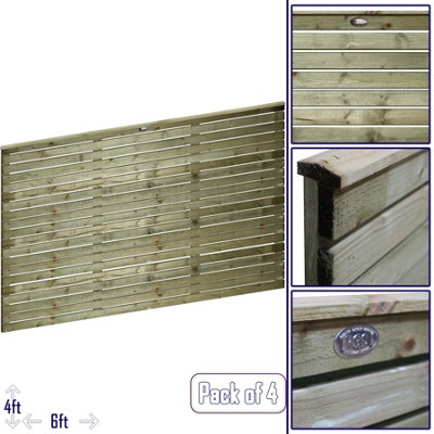 Premier Garden Supplies Roma Single Slotted (Pack of 4) Width: 6ft x ...
