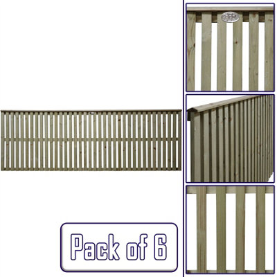 Premier Garden Supplies Tuscany Vertical Slatted (Pack of 6) Width: 6ft ...