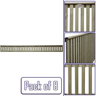 Premier Garden Supplies Tuscany Vertical Slatted (Pack of 8) Width: 6ft ...