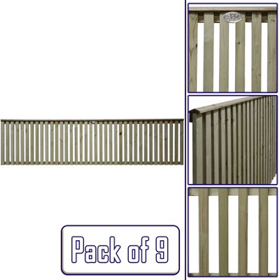 Premier Garden Supplies Tuscany Vertical Slatted (Pack of 9) Width: 6ft ...