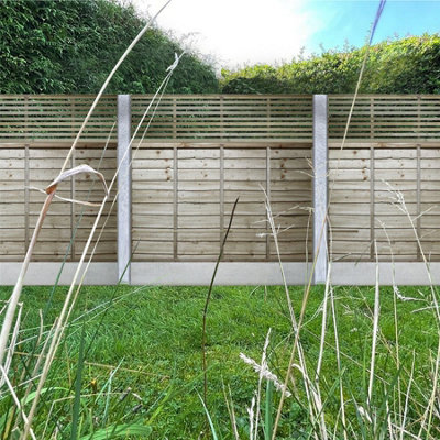 Premier Garden Supplies Vogue Horizontal Slatted (Pack of 3) Width: 6ft ...
