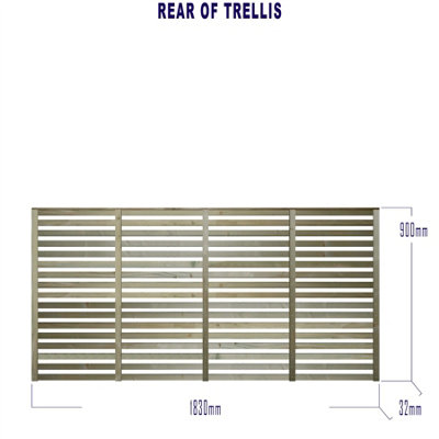 Premier Garden Supplies Vogue Horizontal Slatted (Pack of 3) Width: 6ft ...
