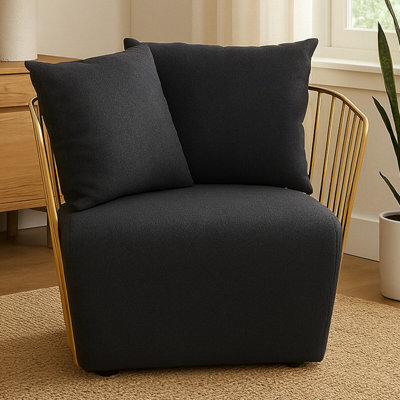 Premier Housewares Black Fabric Chair | DIY at B&Q