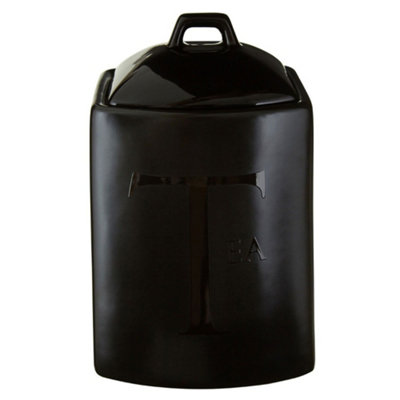 Premier Housewares Black Text Tea Storage Jar