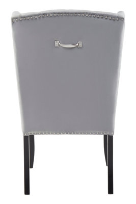 Premier Housewares Grey Velvet Dining Chair
