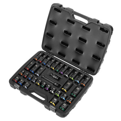 Premier Impact Socket Set 1/2" Square Drive 34 Pieces Hardened Tempered ...