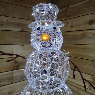 Premier Indoor Outdoor Christmas 90cm Lit Soft Acrylic Snowman With 80 ...