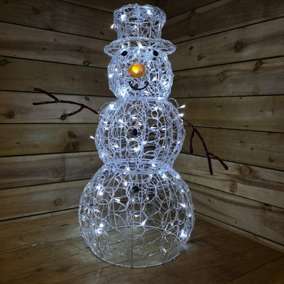 Premier Indoor Outdoor Christmas 90cm Lit Soft Acrylic Snowman With 80 ...