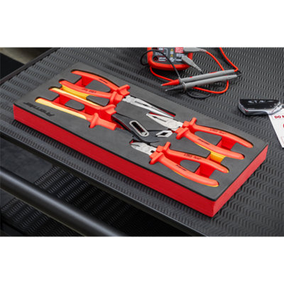 Premier Insulated Pliers Set 4 Pieces With Tool Tray VDE Approved TBTE07