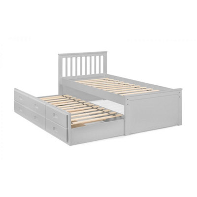 Premier Light Grey Day Bed Single 3ft (90cm) + Pull Out Bed (Guest Bed)