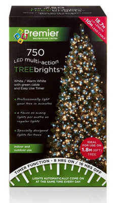 Premier Multi Action TreeBrights - Cluster Tree Lights - 750 LED ...