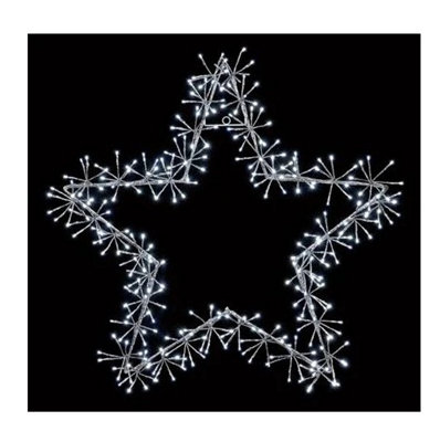 Premier Silver Star Cluster with 240 White LEDs Christmas Light - 60cm