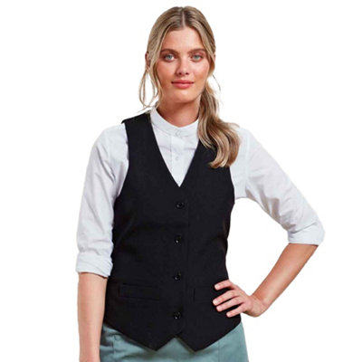 Premier Womens/Ladies Lined Polyester Waistcoat / Bar Wear / Catering