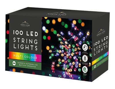 Premium 100 Led Battery Lights - Multicoloured | DIY at B&Q