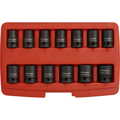 Premium 13 Piece 1/2 Inch Impact Socket Set - Durable and Corrosion ...