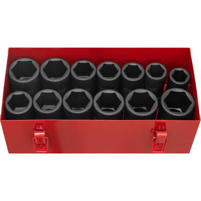 Premium 13 Piece Impact Socket Set - 3/4 Inch Drive Deep Sockets for ...
