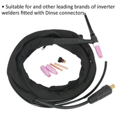 Premium 16mm Inverter TIG Welding Torch with On-Gun Gas Control and ...